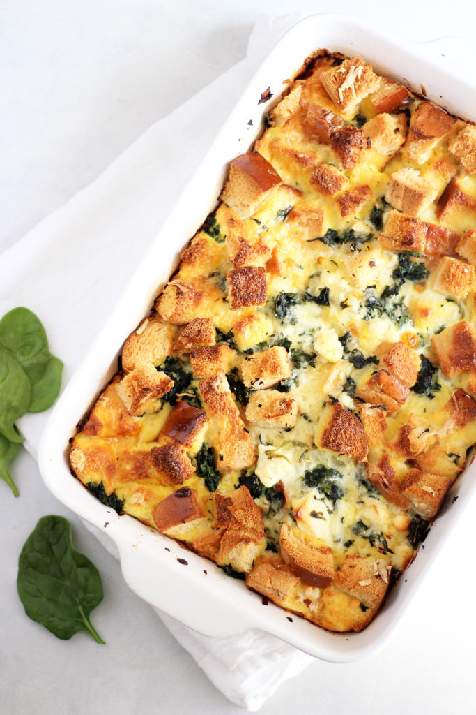 Spinach and Feta Strata – thyme & toast