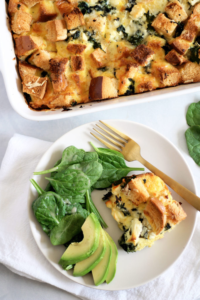 Spinach and Feta Strata – thyme & toast